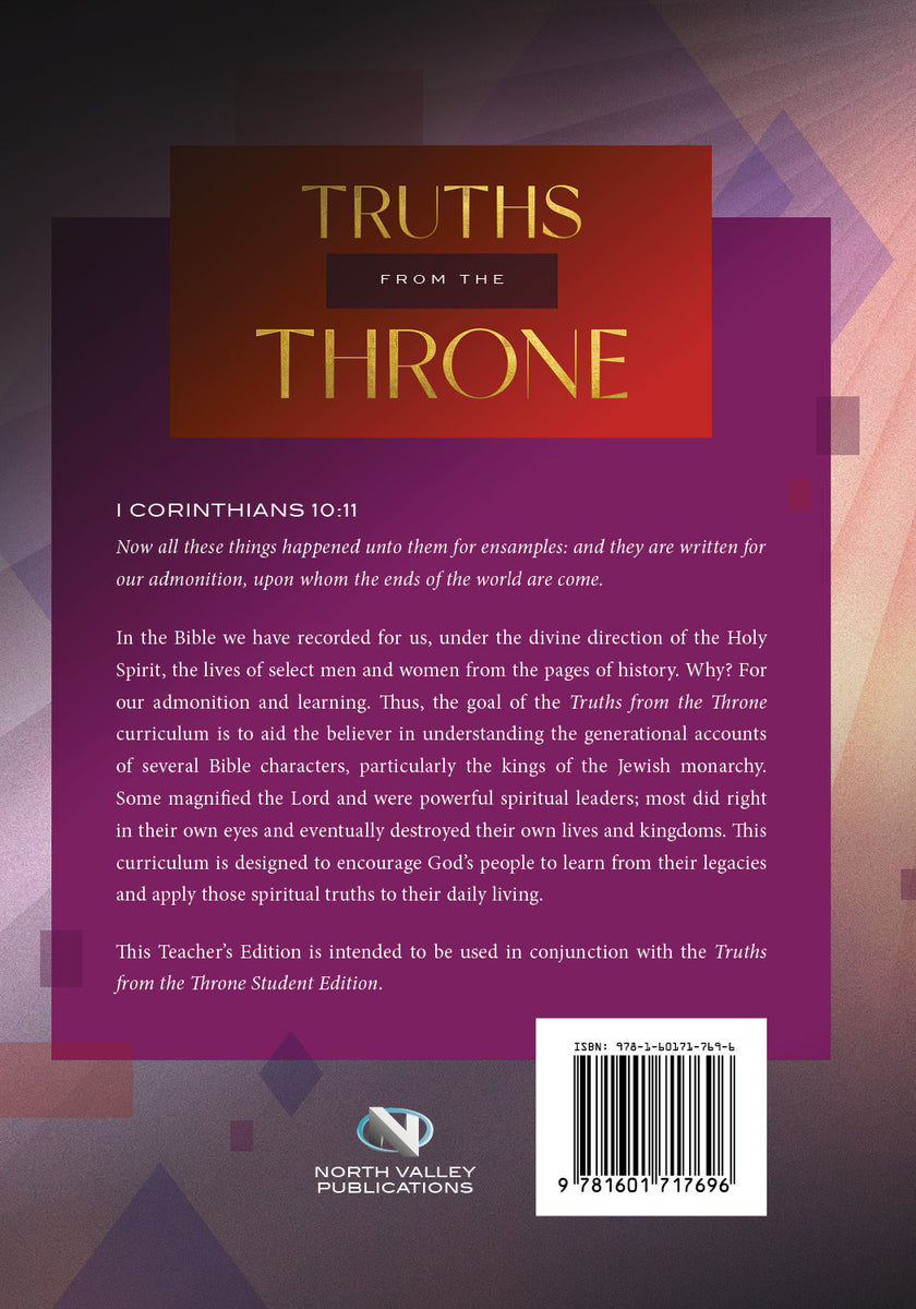 Truths from the Throne Teacher's Edition – North Valley Publications